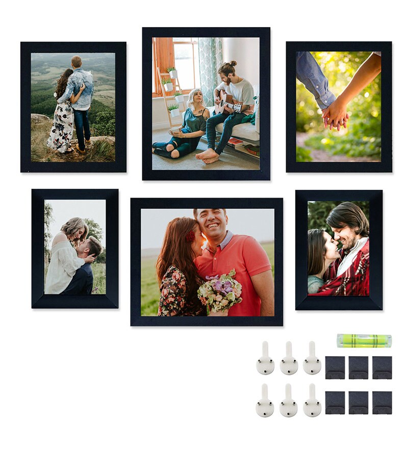 Buy Black Collage Photo Frames Set (Set Of 6) Online - Collage Photo ...