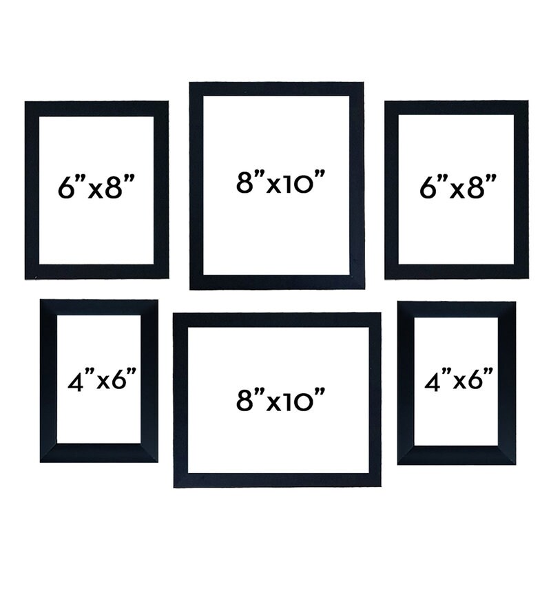 Buy Black Collage Photo Frames Set (Set Of 6) Online - Collage Photo ...