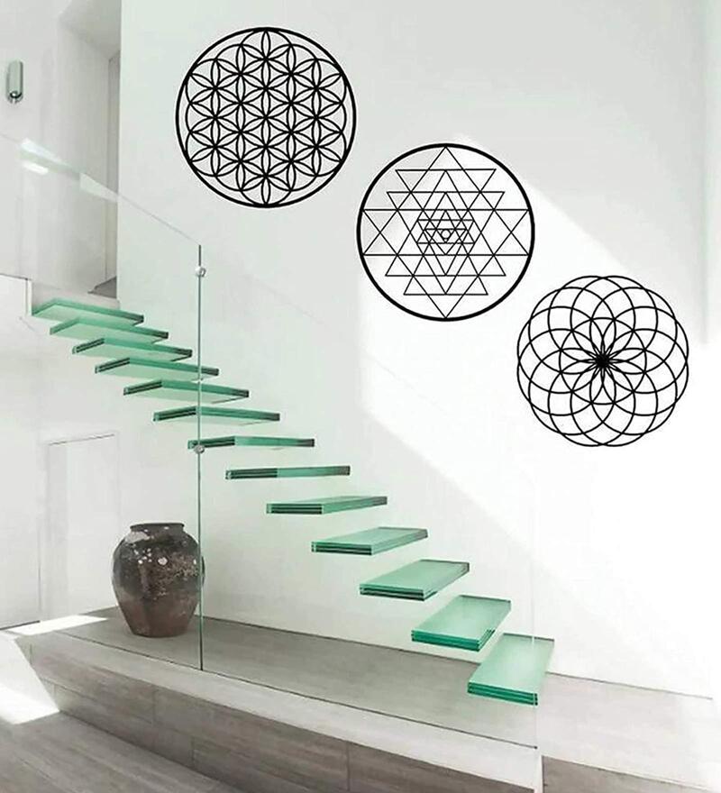 Buy Black Steel Abstract Circle Shape Wall Art By Wall Centre Online ...