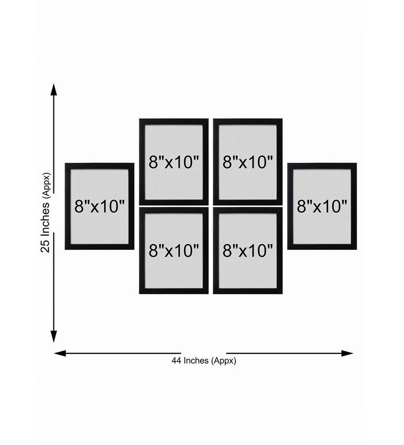 Buy Black Solid Wood Set Of 6 Individual Collage Photo Frames Online ...