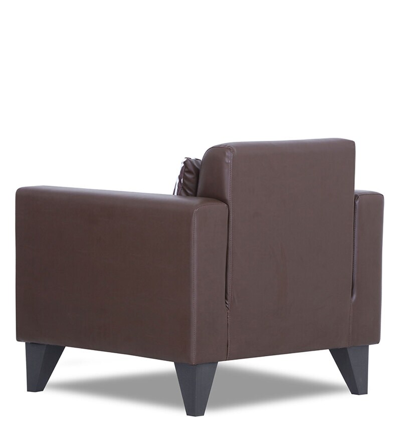 Buy Bladen Leatherette 1 Seater Sofa in Brown Colour by Adorn India ...