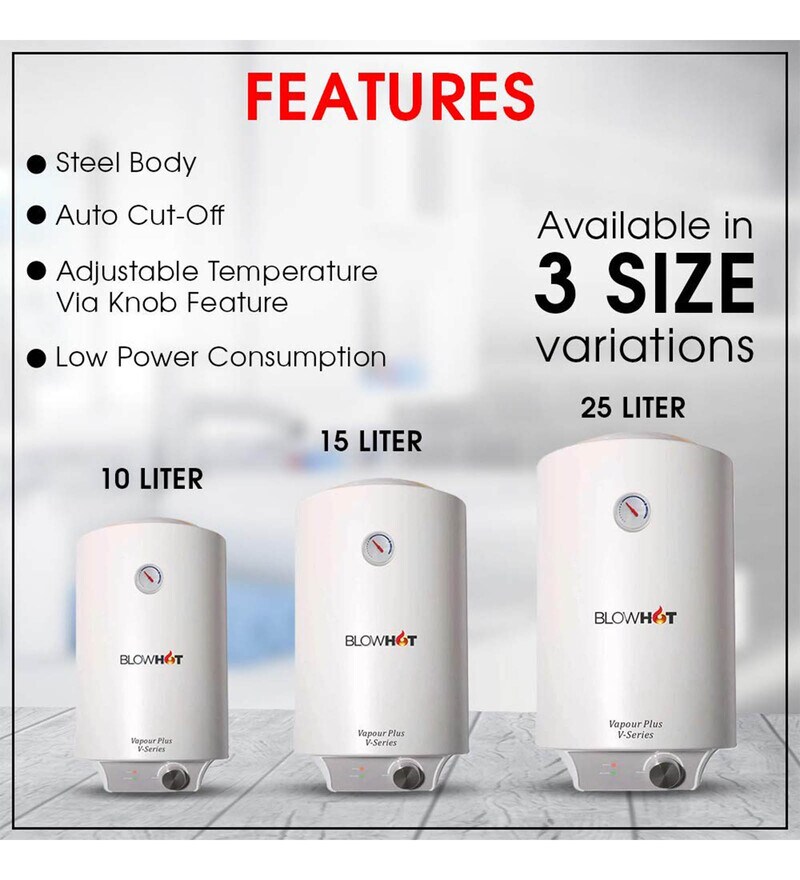 Buy Blowhot Vapour Plus V- SERIES Electric 15L Storage Water Heater ...