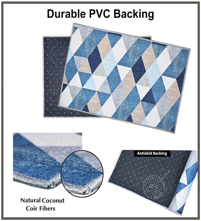 Buy Blue Geometric 24 x 16 Inches Anti Skid Door Mat By aloo U.S ...