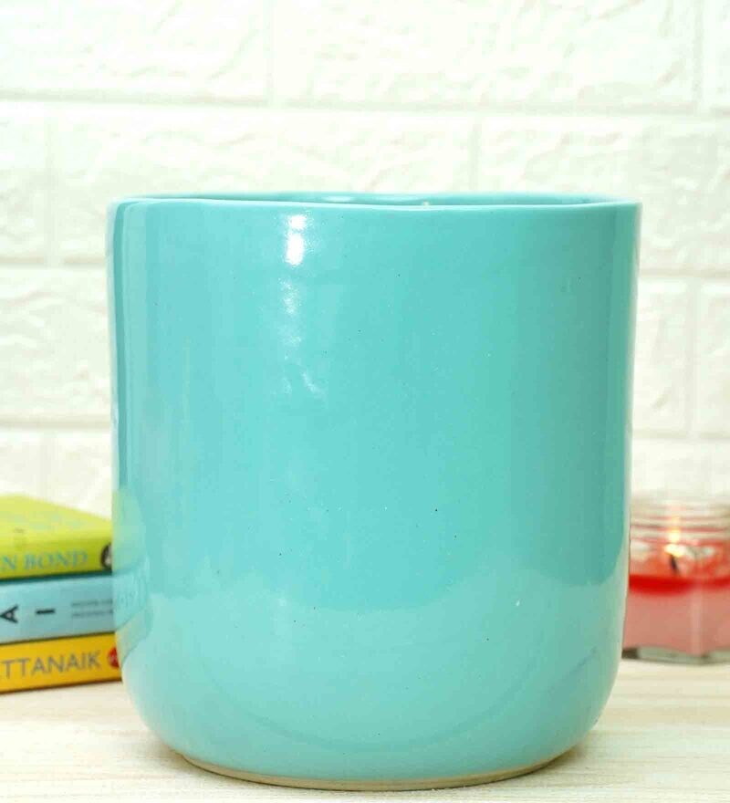 Buy Blue Ceramic Big Planter By Gold Dust Online - Big Planters - Pots ...