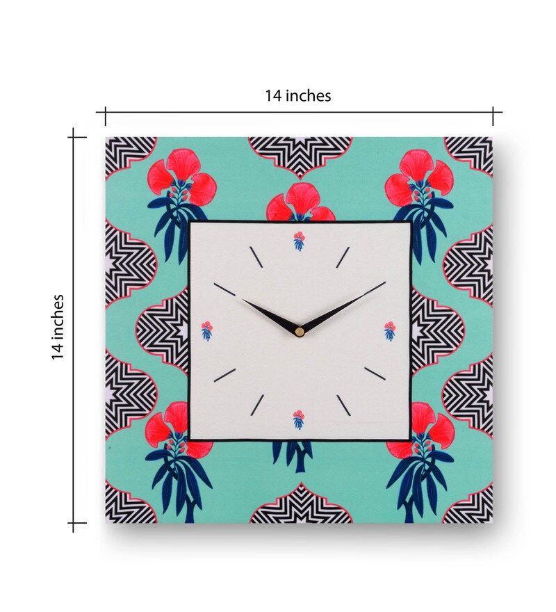 Buy Blue Engineered Wood Analog Wall Clock by Sej by Nisha Gupta Online ...