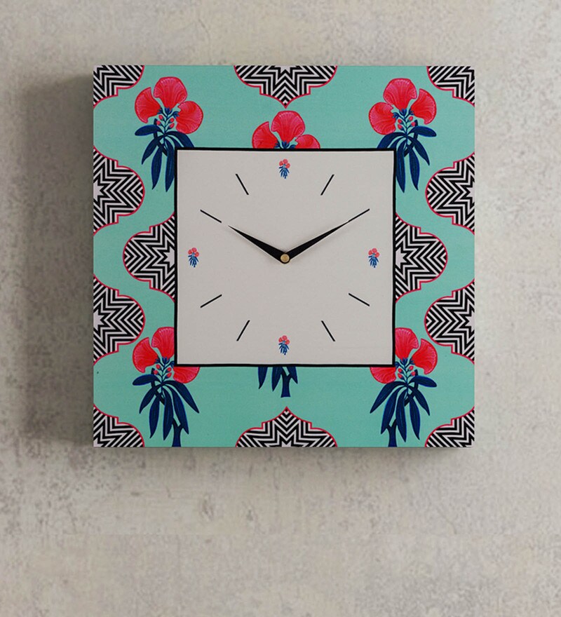 Buy Blue Engineered Wood Analog Wall Clock by Sej by Nisha Gupta Online ...