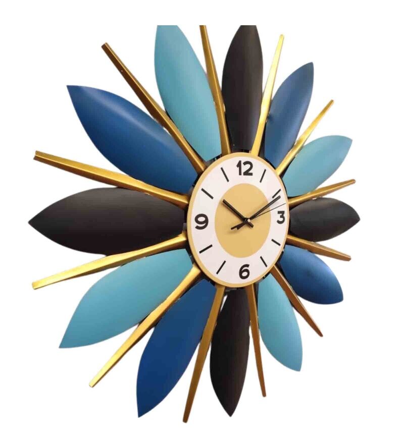 Buy Blue Metal Analog Wall Clock By Astro Home Decor Online - Modern ...
