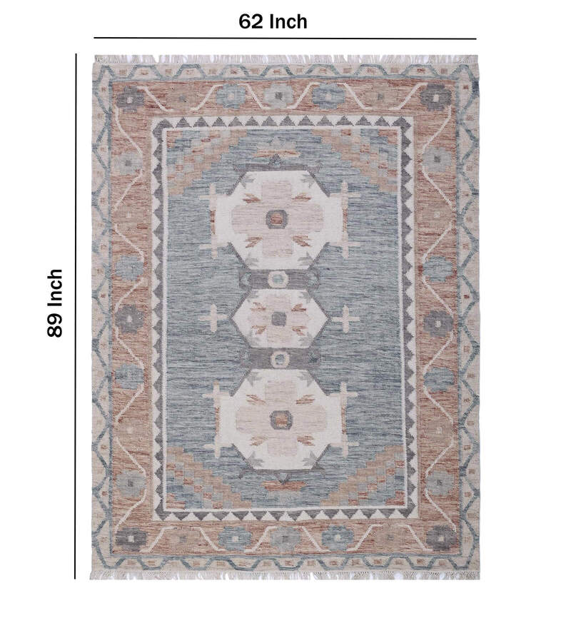 Buy Blue Multi Wool Oriental Hand Woven Carpet By Mahesh Exports Online ...