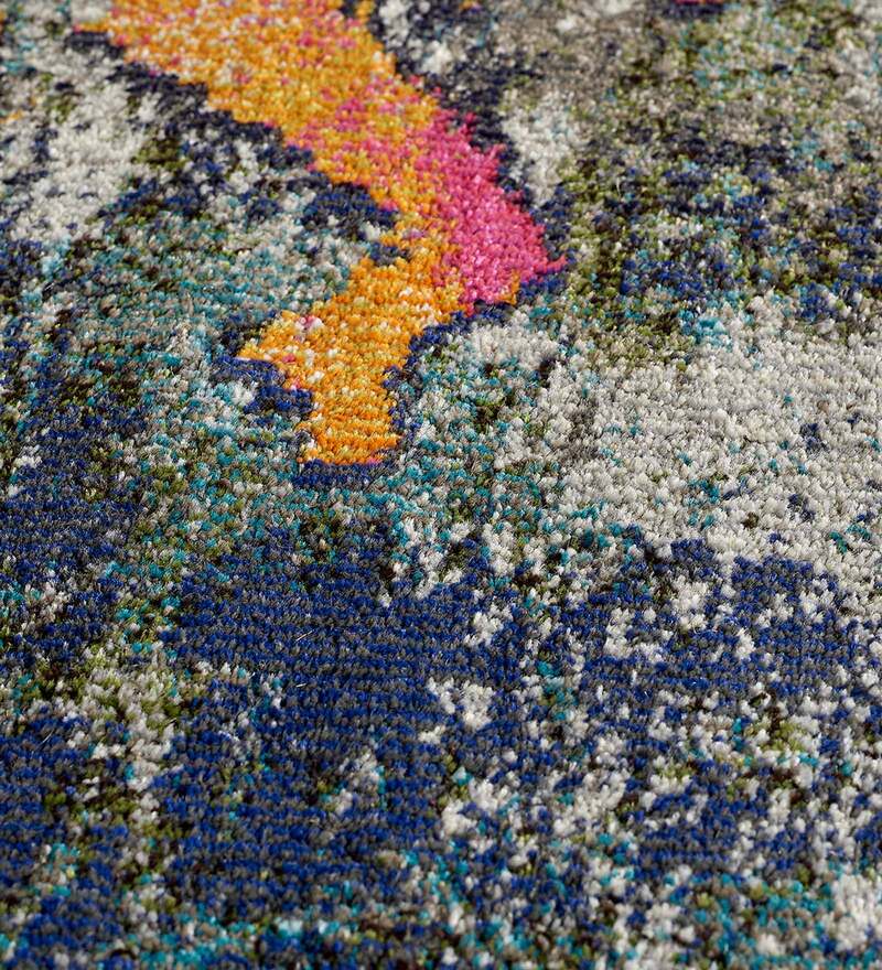 Buy Blue Polypropylene 5x2.6 Feet Machine Made Runner by Obsessions ...