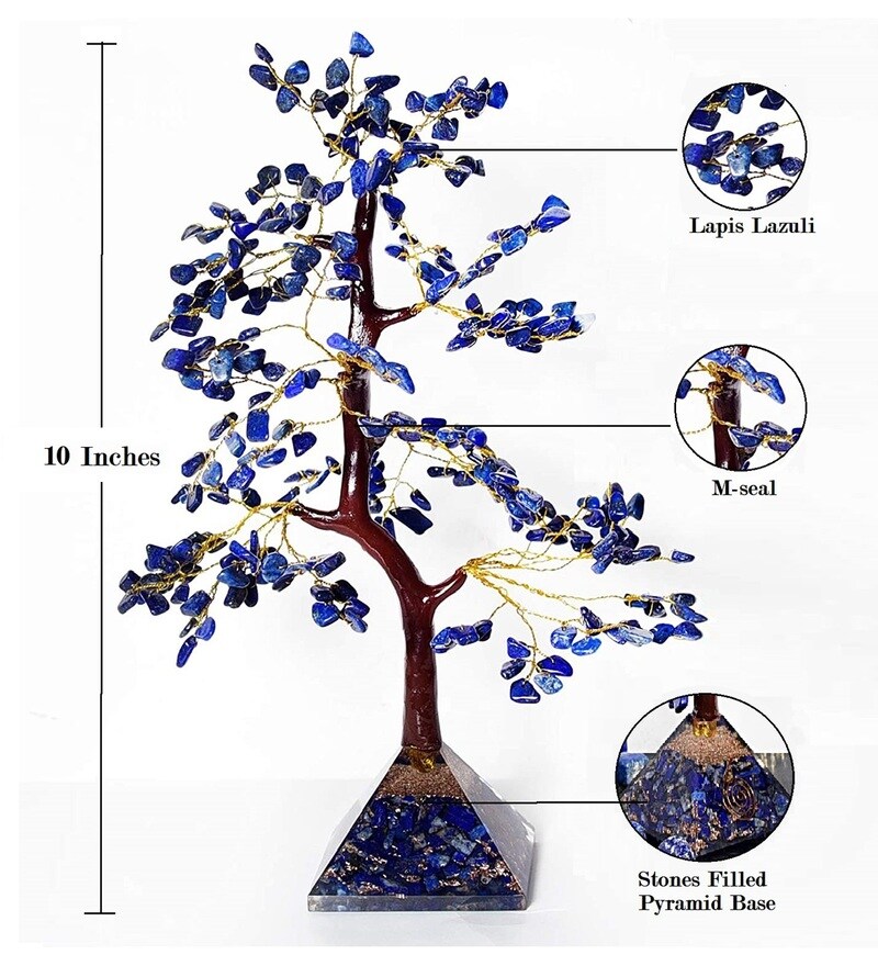 Buy Blue Quartz Stone Fortune Crystal Tree Showpiece by Muren Online ...