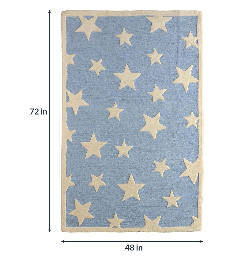 Buy Blue Twinkling Star 4 X 6 Feet Carpet By Littlelooms Online ...