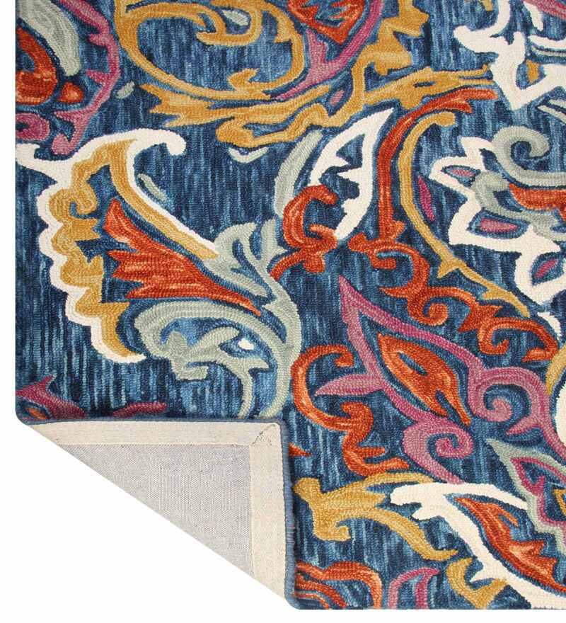 Buy Blue Wool Persian 5 x 8 Feet Hand Tufted Carpet by Imperial Knots ...