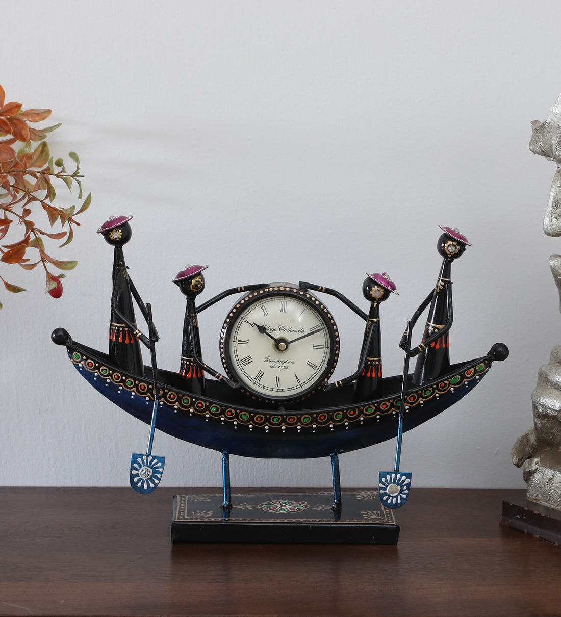 Buy Boat Multicolour Iron Table Clock at 25% OFF by Decorum | Pepperfry