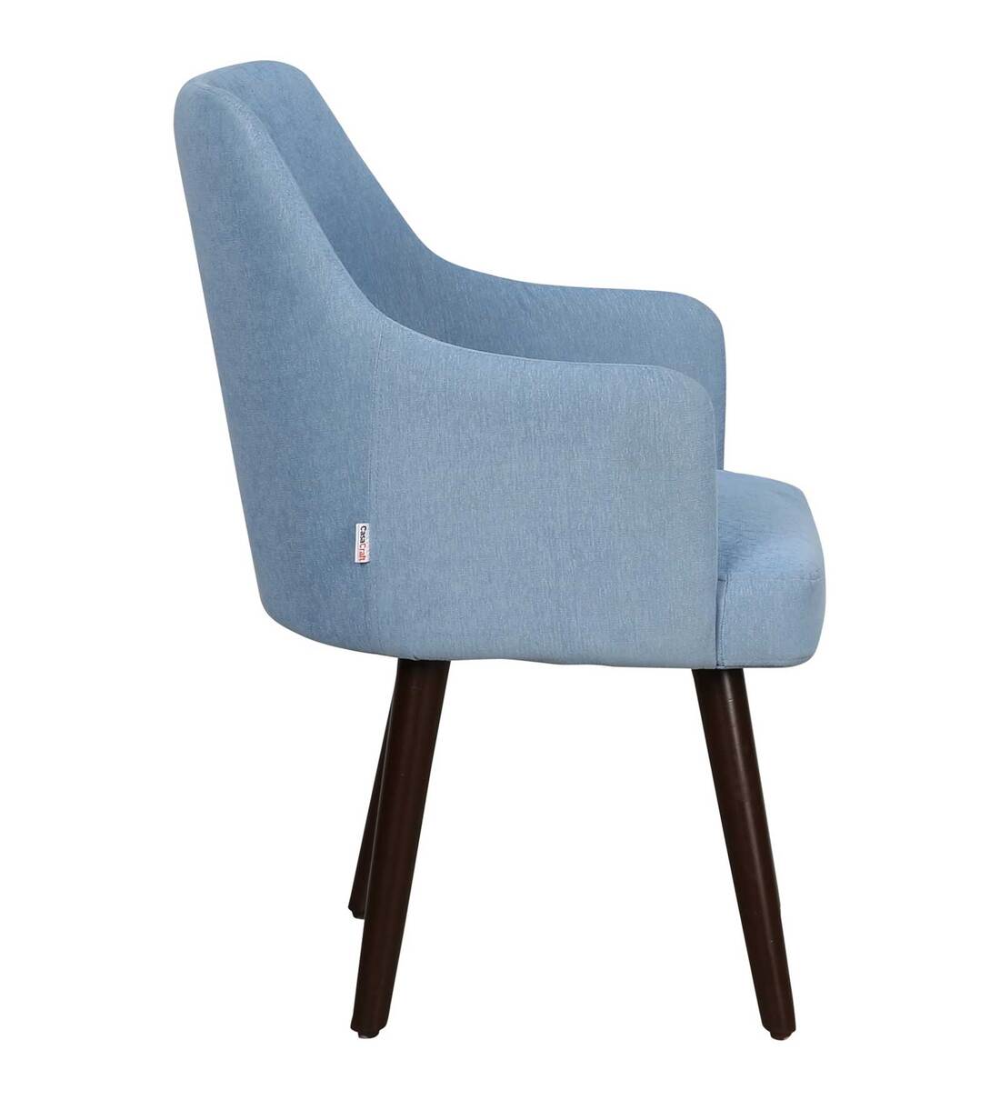 Buy Bolivar Velvet Fabric Dining Chair In Opal Blue Colour Online ...