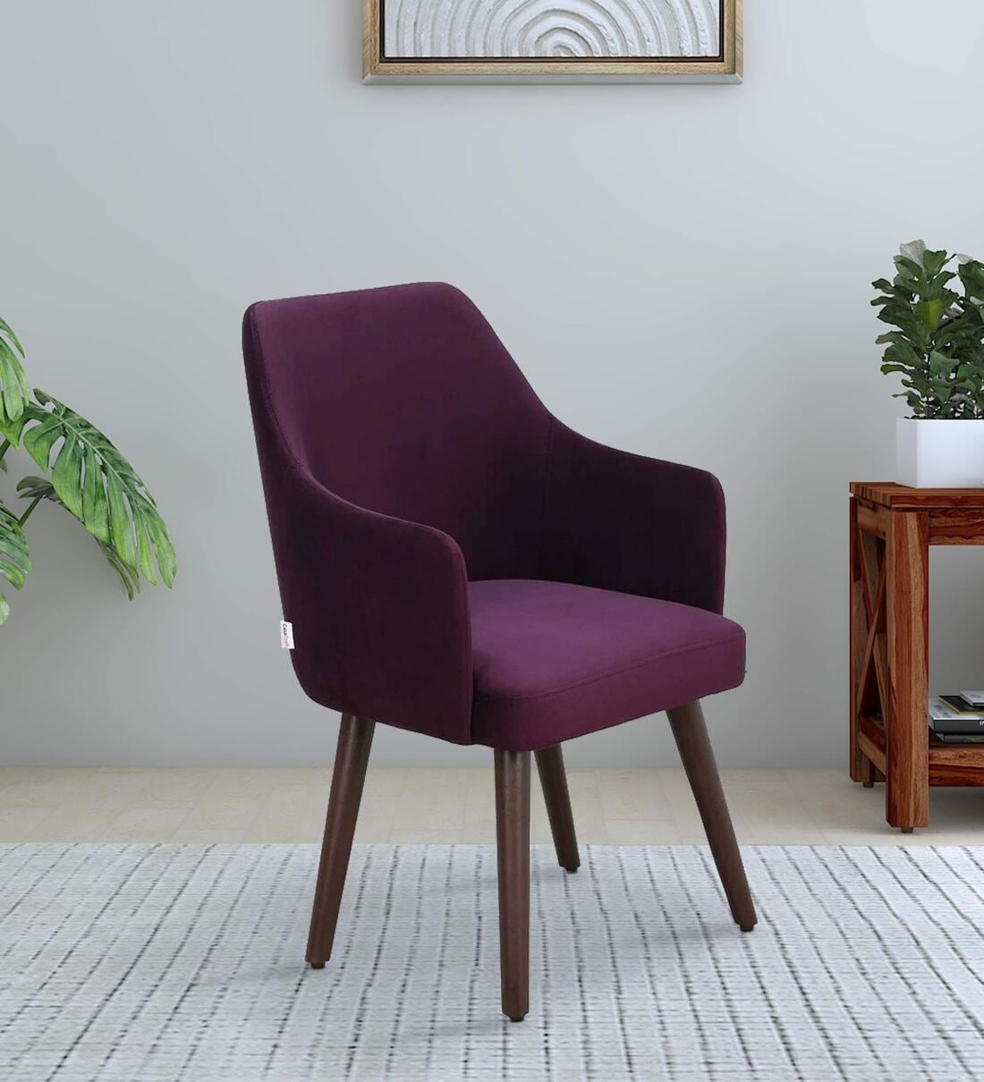 Buy Bolivar Velvet Dining Chair In Purple Colour Online - Contemporary ...