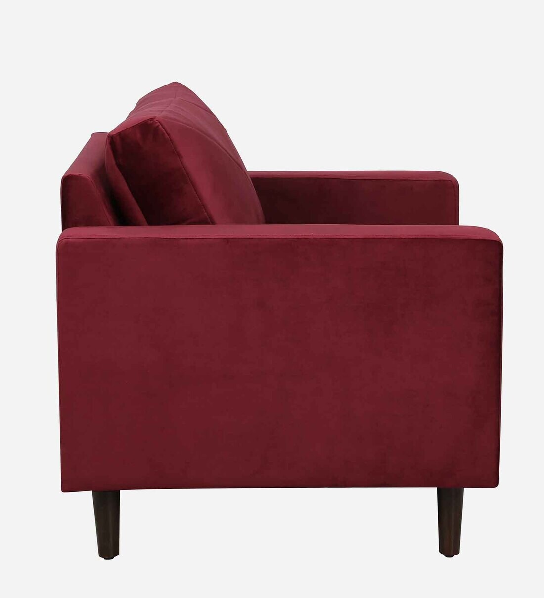 Buy Bonito Velvet 1 Seater Sofa In Berry Red Colour By Casacraft Online ...