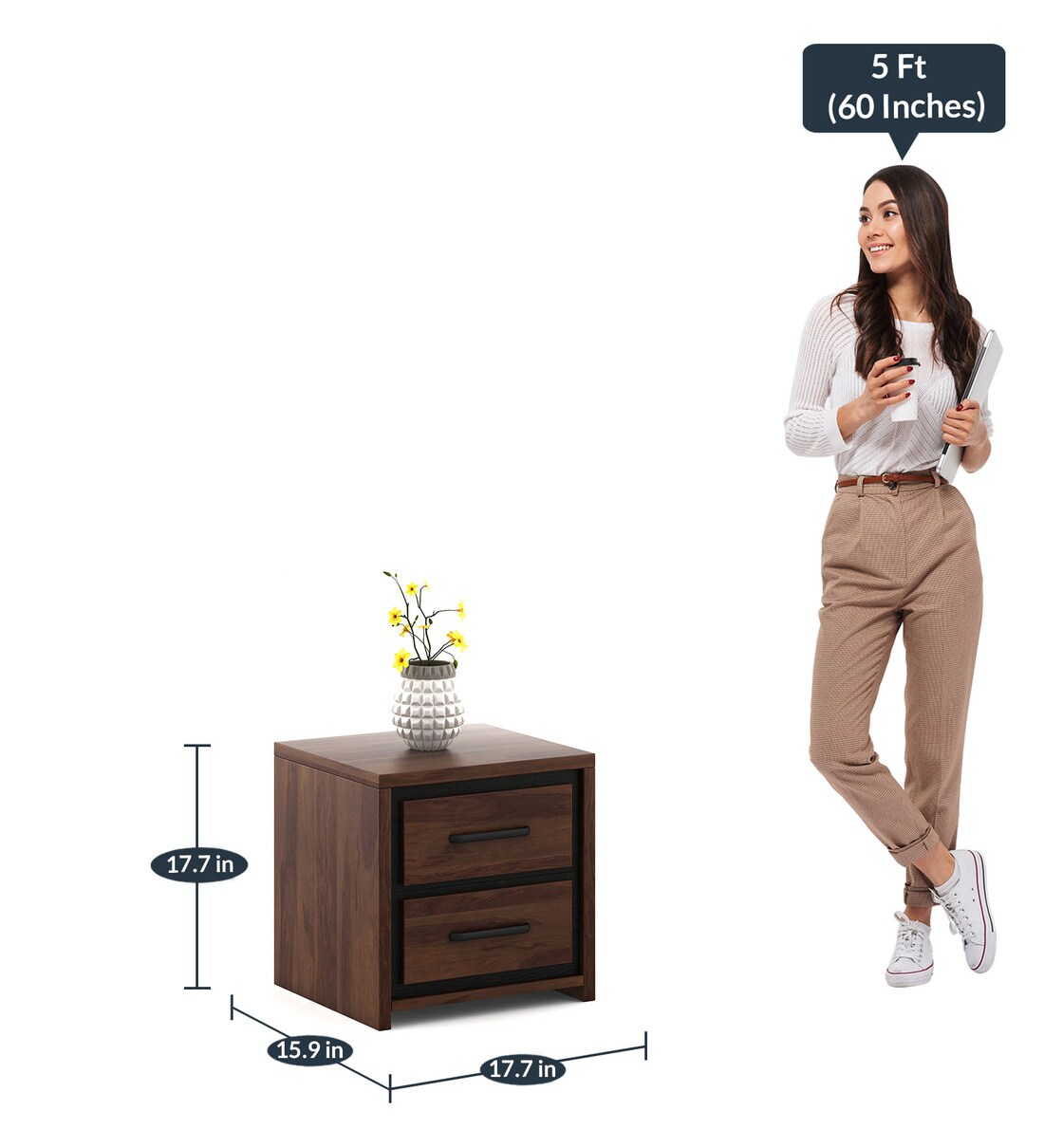 Buy Boston Bedside Table in Sheesham Finish with Drawer by Spacewood Online - Contemporary Bed ...