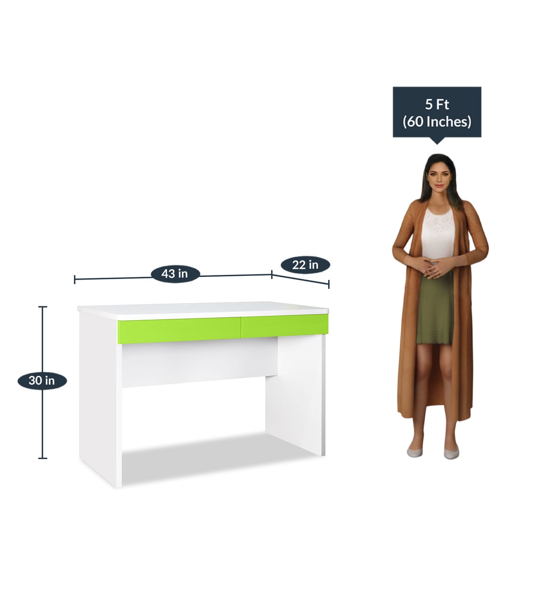 Buy Boston Kids Study Table in Green Finish by Alex Daisy Online - Kids ...