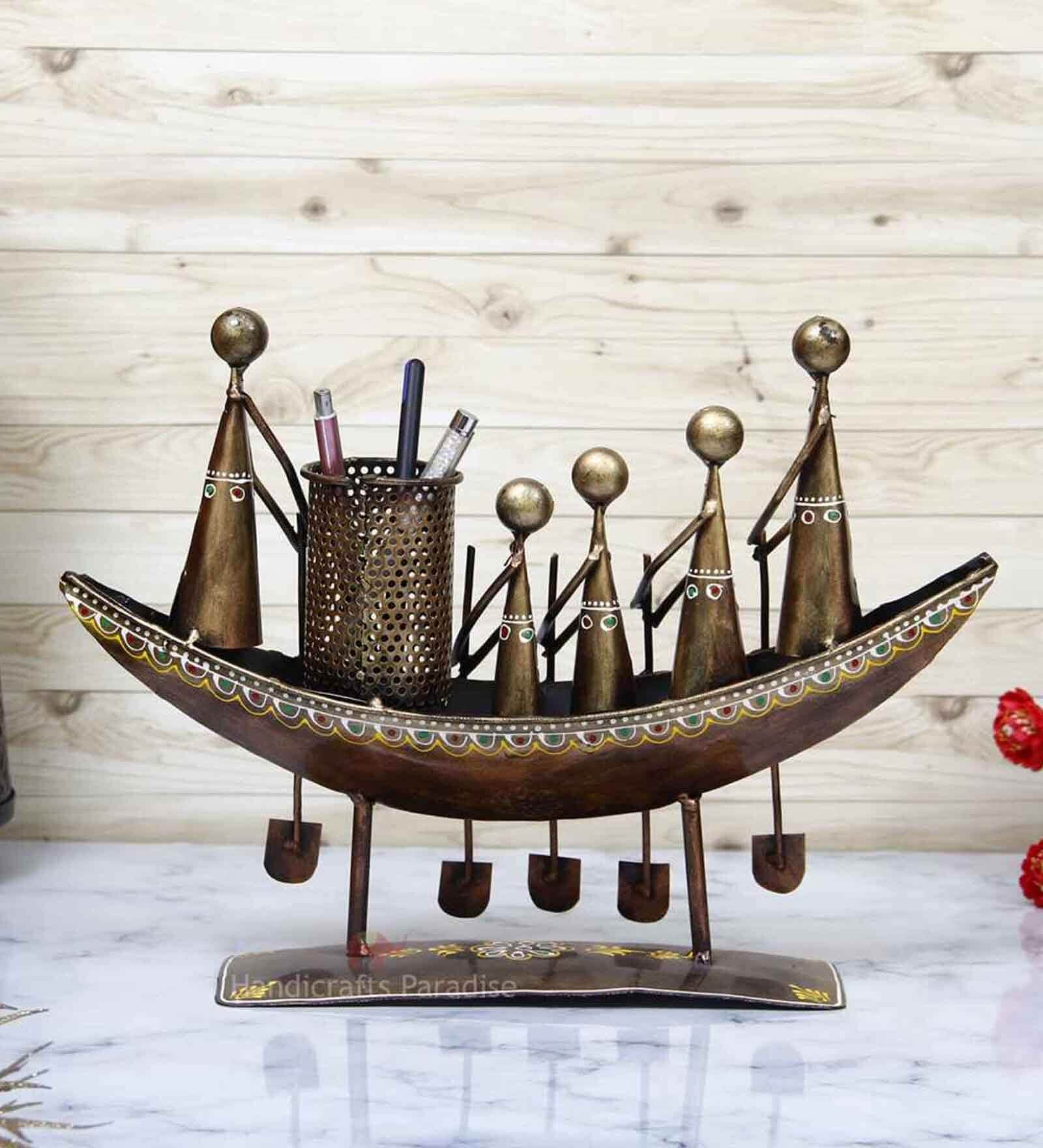 Buy Boat Multicolour Iron Pen Stand at 34% OFF by Handicrafts Paradise ...