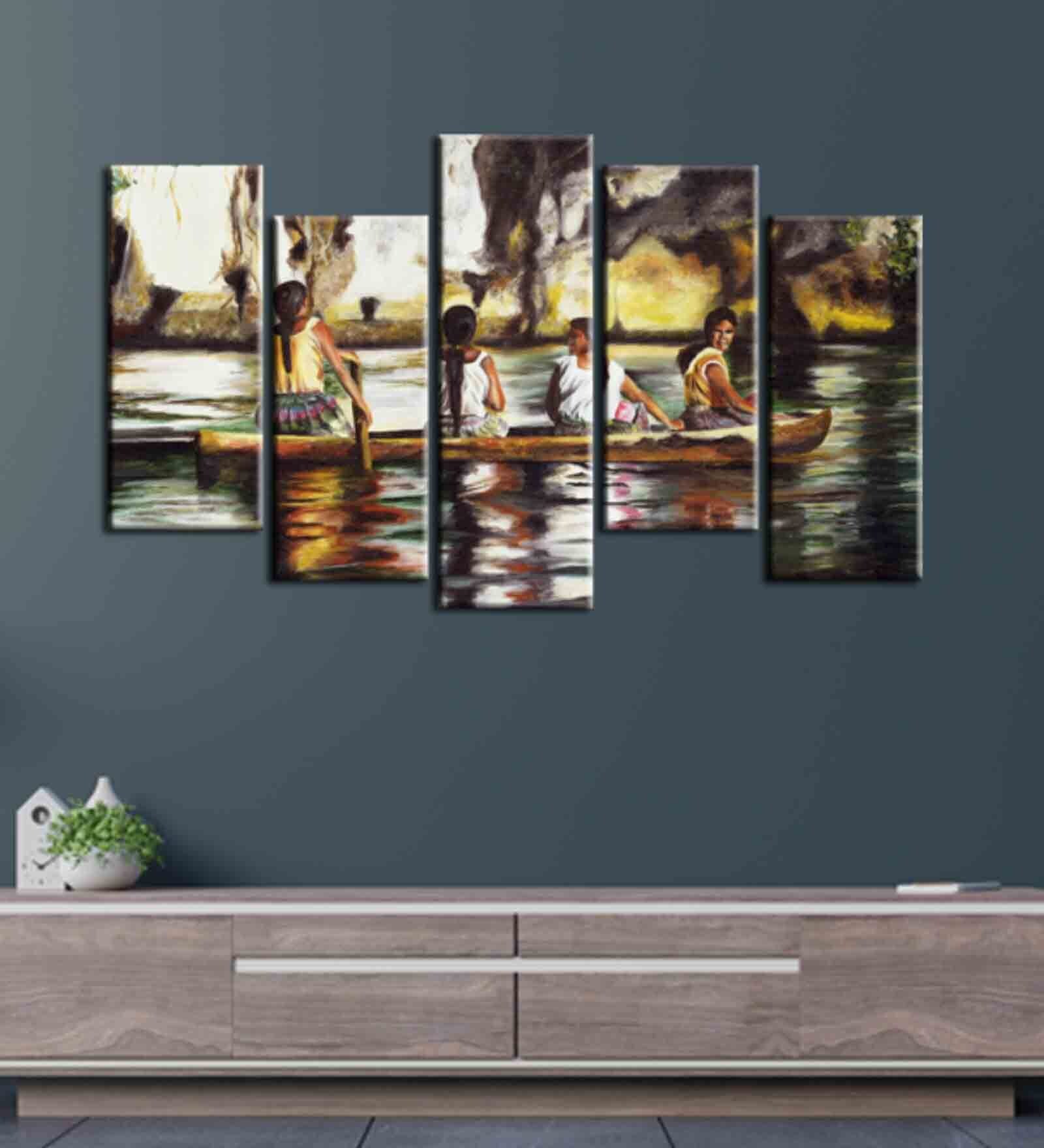 Buy Boat Wall Mdf Art Panels Set of 5 Frames By DecoreMantra at 16% OFF ...