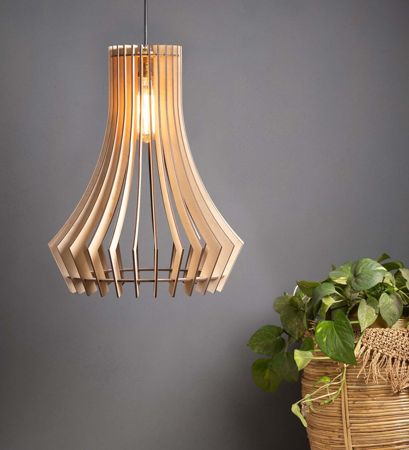 Buy Bohem Birch Wood Pendant Lamp at 39% OFF by Think artly | Pepperfry