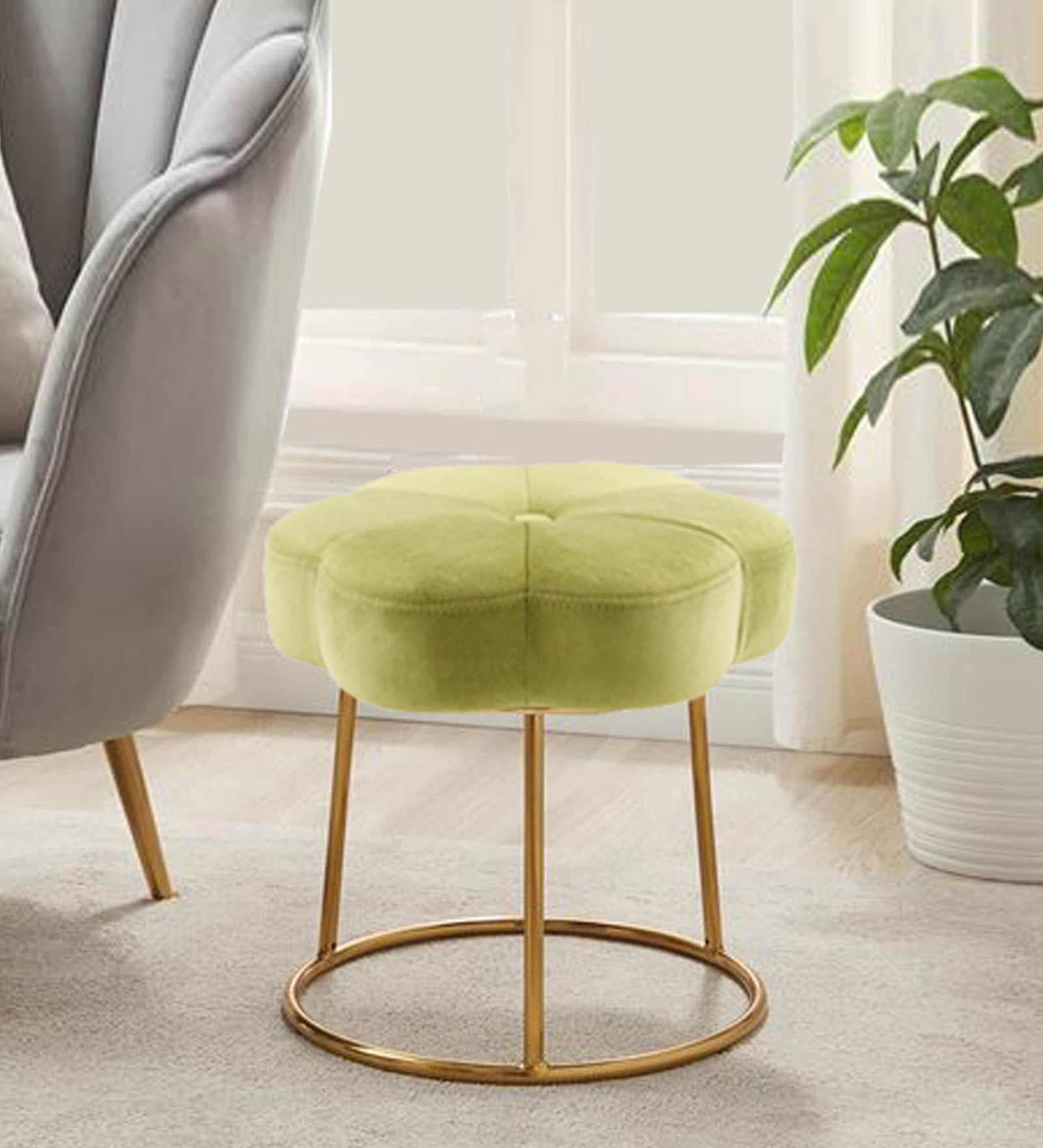 Buy Boho Seating Stool In Royal Apple Gree Colour at 100% OFF by ...