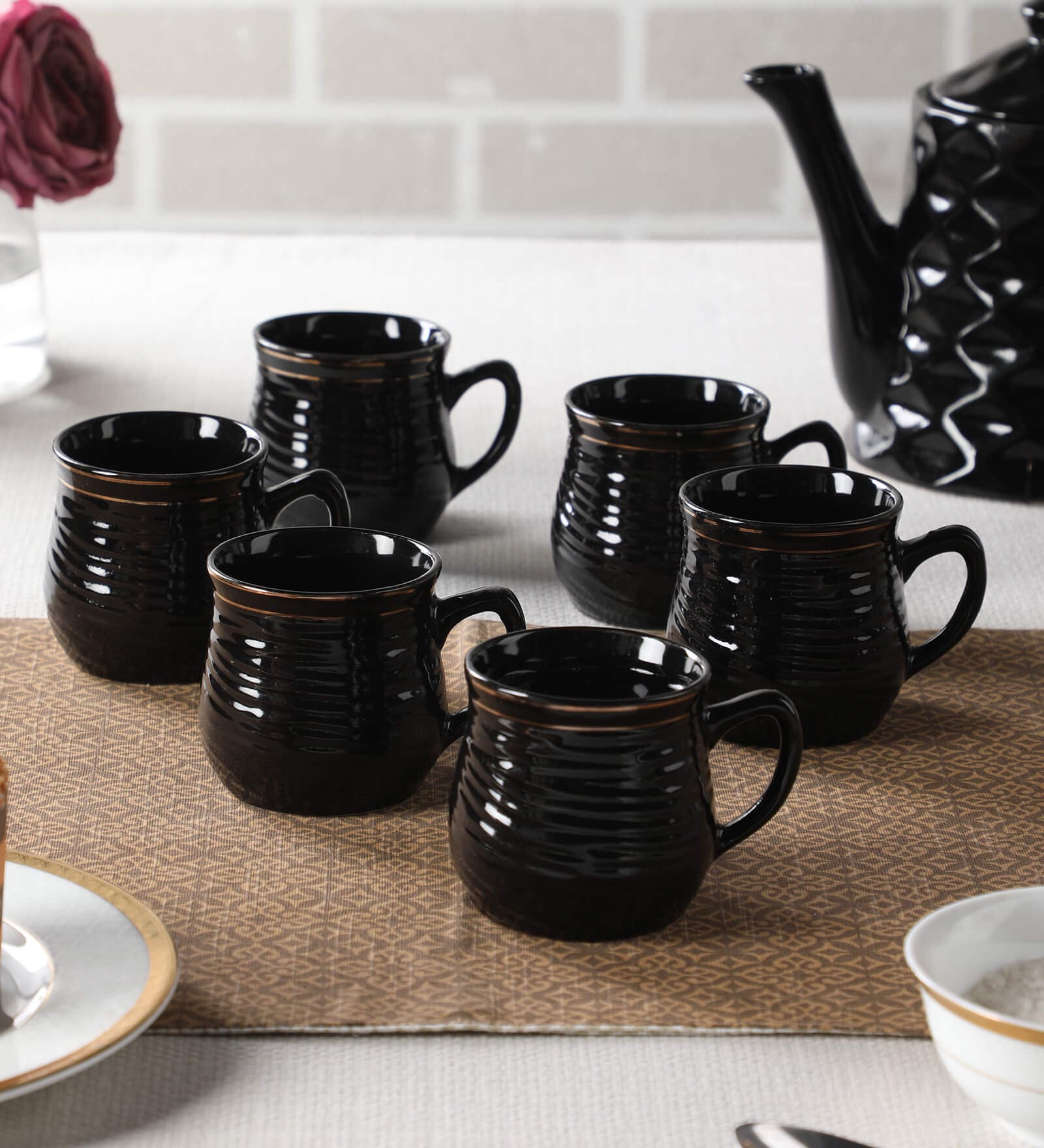 Buy Flok 150ml Black Bone China (Set of 6) Coffee Mug at 37% OFF by Cdi ...