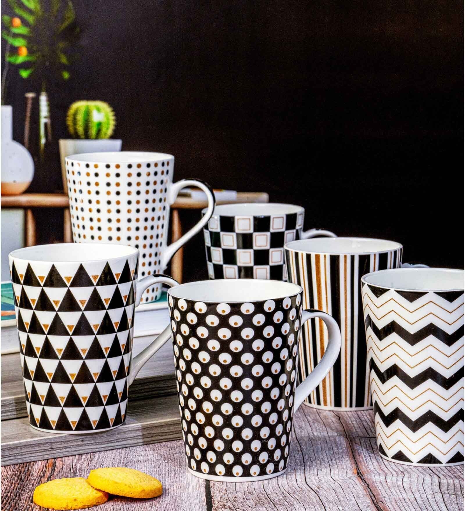 Buy Bone China Tea/Coffee Large Mug Set of 6pcs at 40% OFF by Sonaki ...