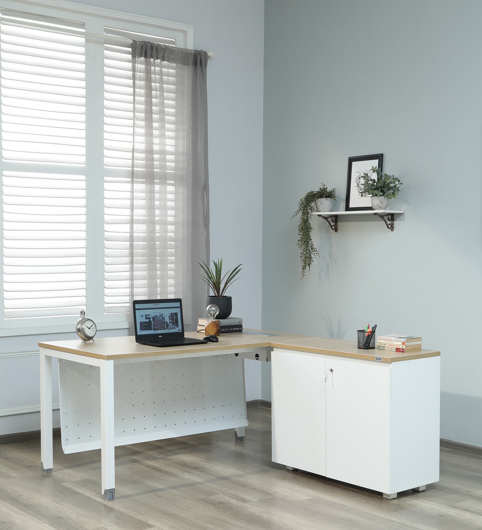 Buy Boss Executive Desk In Persian Walnut Finish With File Cabinate at ...