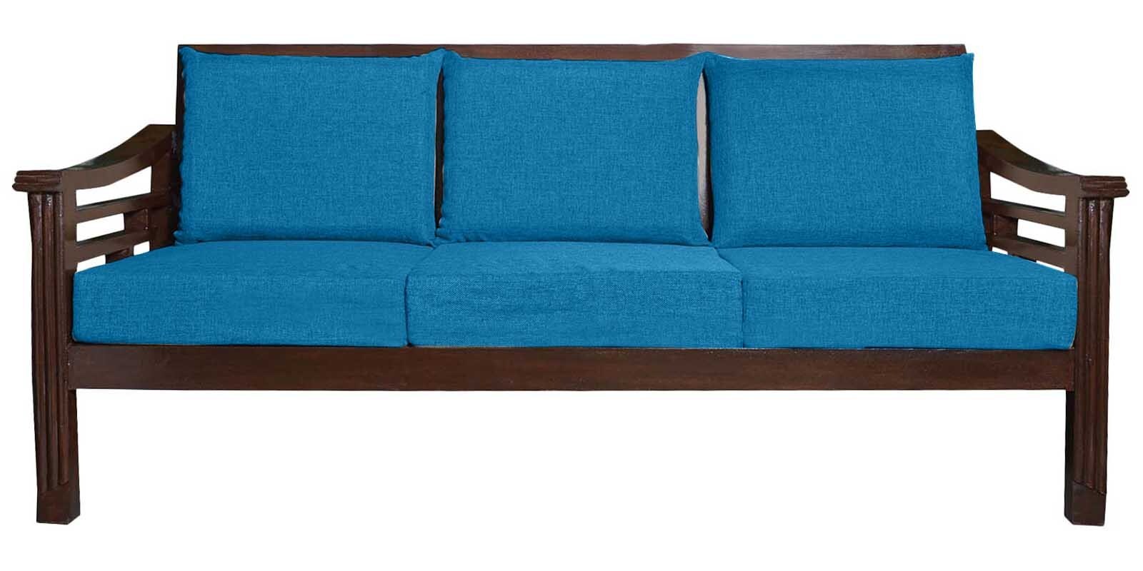 Buy Alferdo Three Seater Sofa Blue Colour by Tezerac Online - Sofa Sets ...