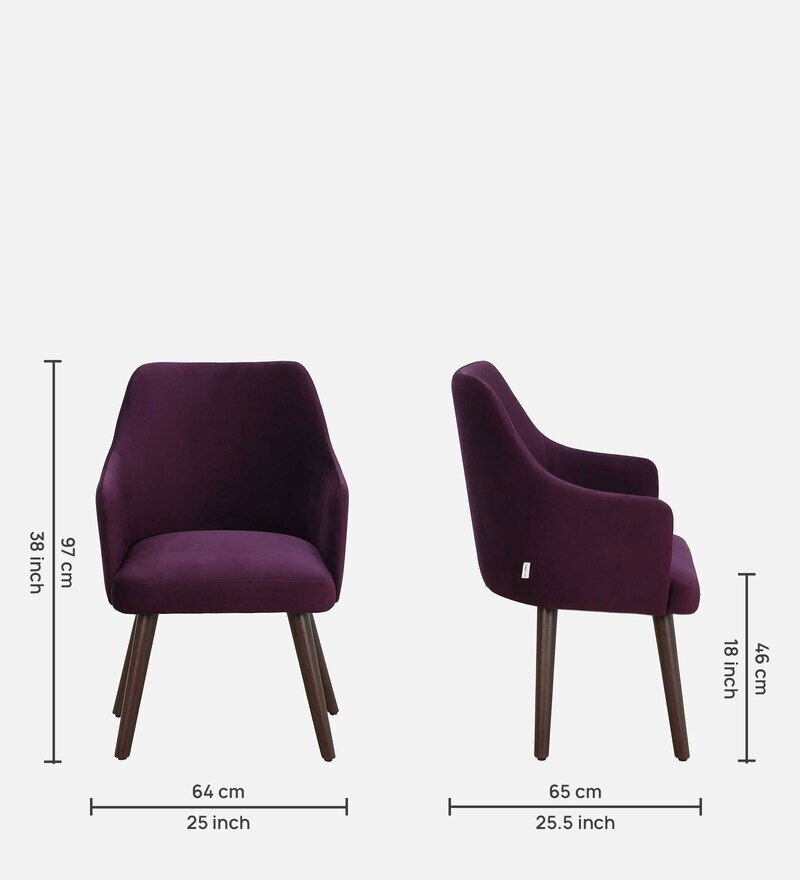 Buy Bolivar Velvet Dining Chair In Purple Colour Online - Contemporary ...