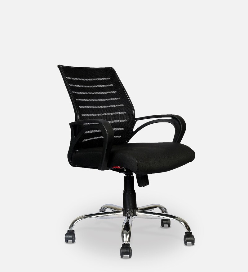 Buy Boom Mid Back Ergonomic Chair In Black Colour by EFC Online - Mid ...