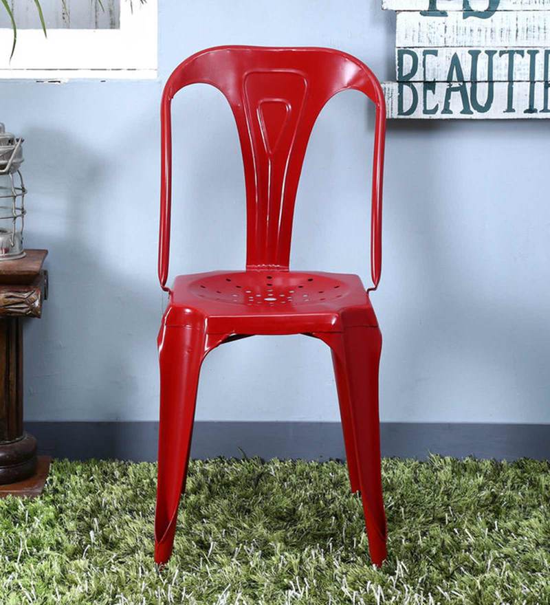 Buy Bowen Tolix Chair In Red Colour By Bohemiana Online - Tolix Replica ...