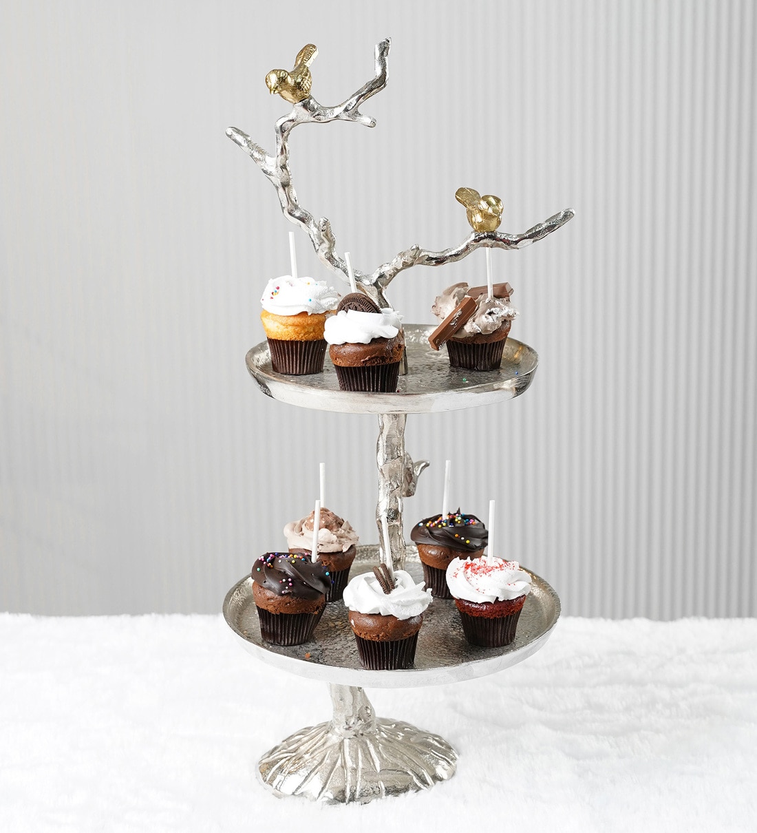 Buy Branch 2 -Tier Silver Aluminium Appetizer Platter at 50% OFF by ...