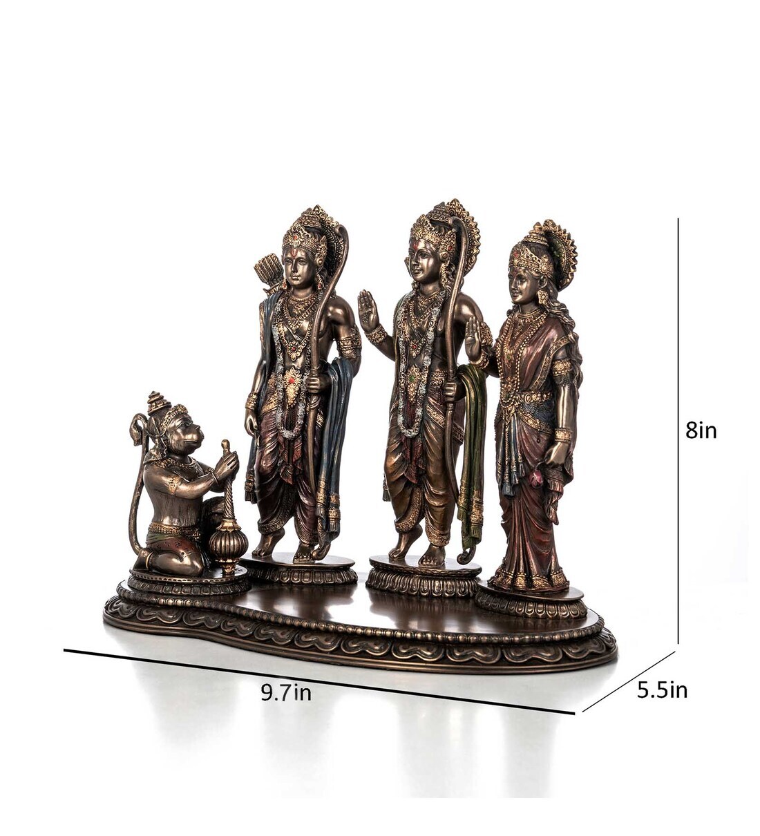 Buy Brass Bonded Bronze Ram Darbar Set Idol by Ekaa Online - Other ...