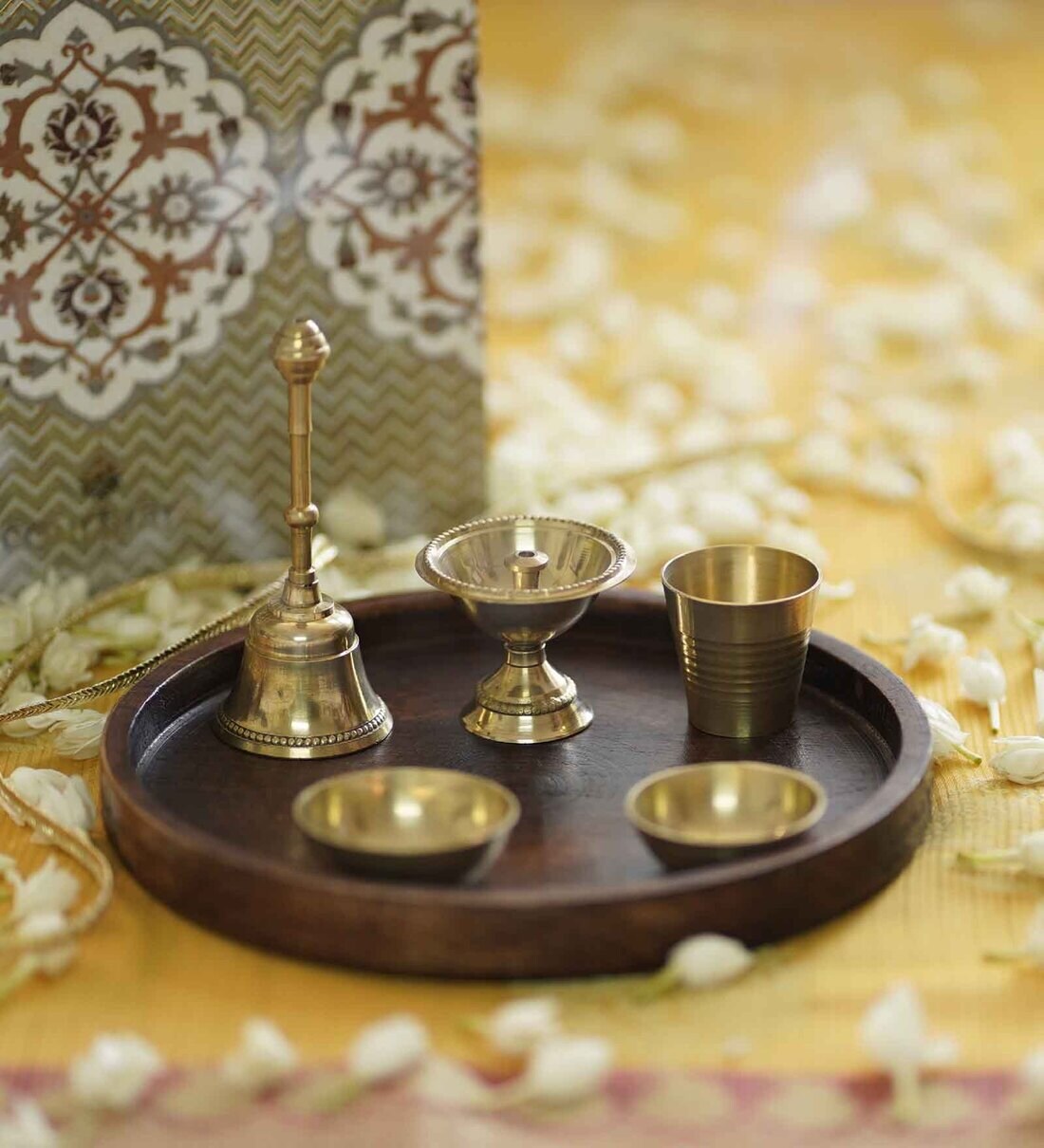 Buy Brass Pooja Essentials Hamper Decor Gift (Set Of 6) at 29% OFF by ...