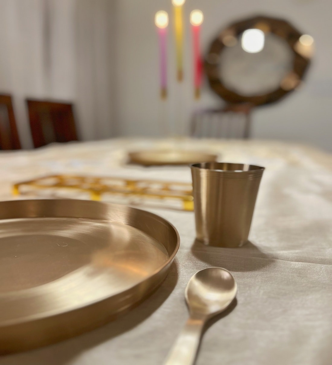 Buy Brass Dinner Set Plate By Abel House Online - Dinner Plates ...
