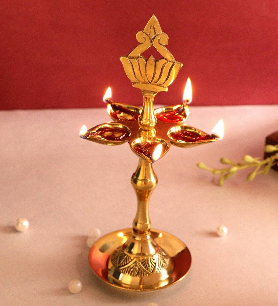 Buy Brass Kamal Masuri Diya Stand By BulkySanta at 25% OFF by ...