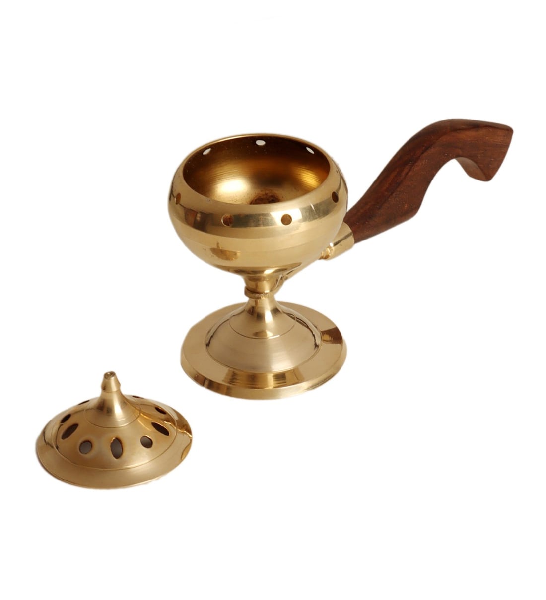 Buy Brass Lobaan With Wooden Handle By Amaya Decors Online - Table Tea ...