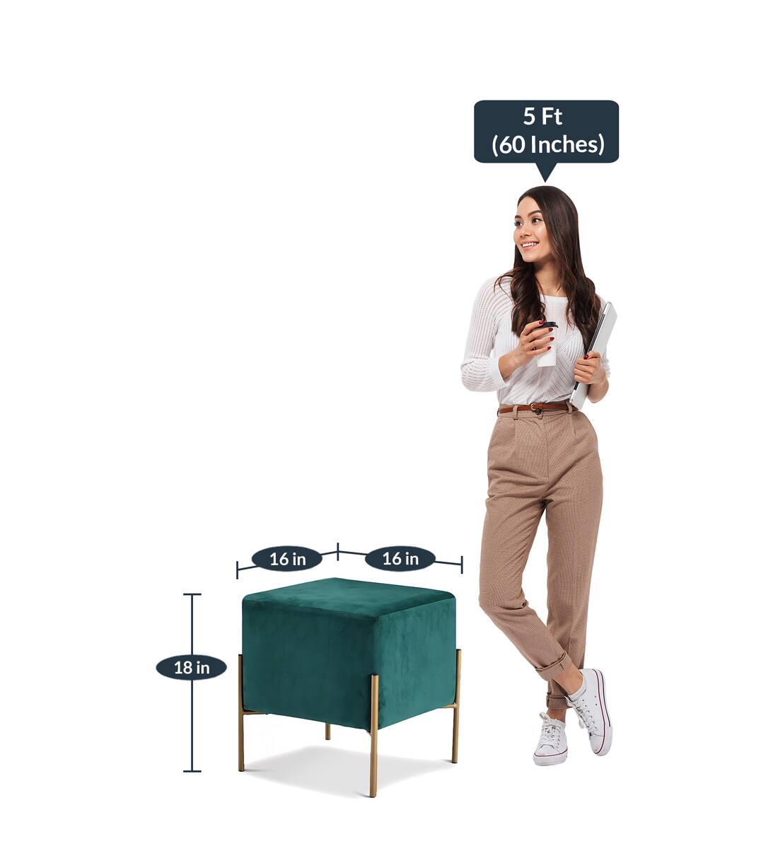 Buy BRICKS Stool in Green Colour by SMC Furniture Online - Modern ...