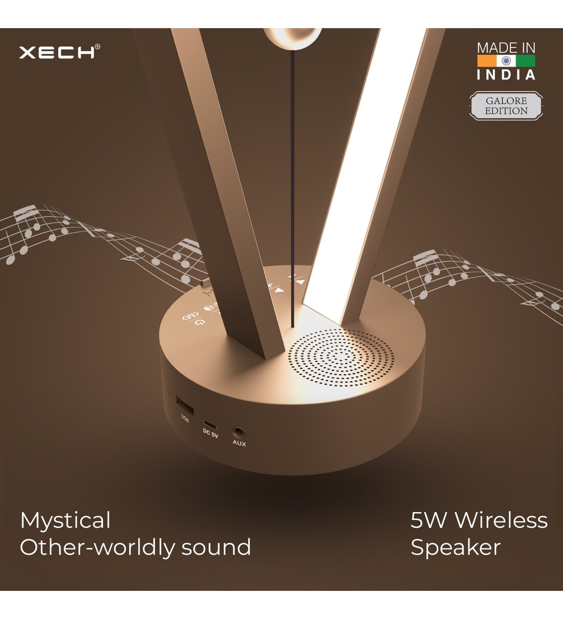 Buy Bronze Asymmetrix S II Magnetic Table Lamp with Speaker By Xech ...