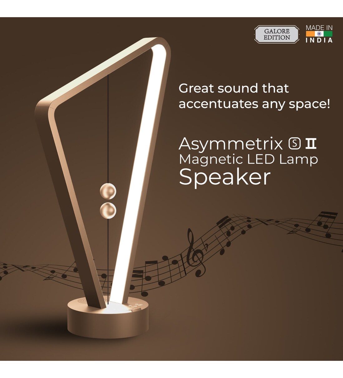 Buy Bronze Asymmetrix S II Magnetic Table Lamp with Speaker By Xech ...