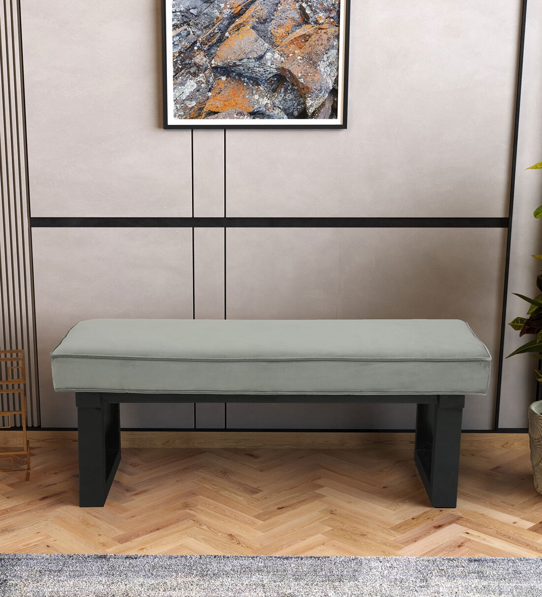 Buy Brookhill Solid Wood Bench in Fossil Grey Colour at 26% OFF by ...