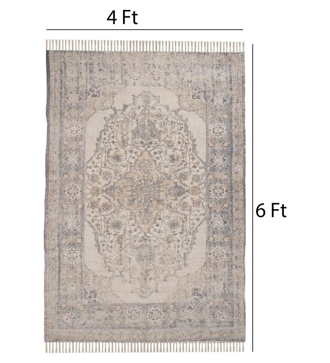 Buy Brown Cotton 4 ft X 6 ft Hand Woven Dhurrie by Art India Online ...