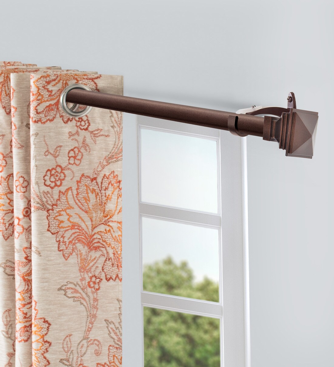 Buy BrownIron Solid (144 Inches) Curtain Rod with Accessories (Pack of ...
