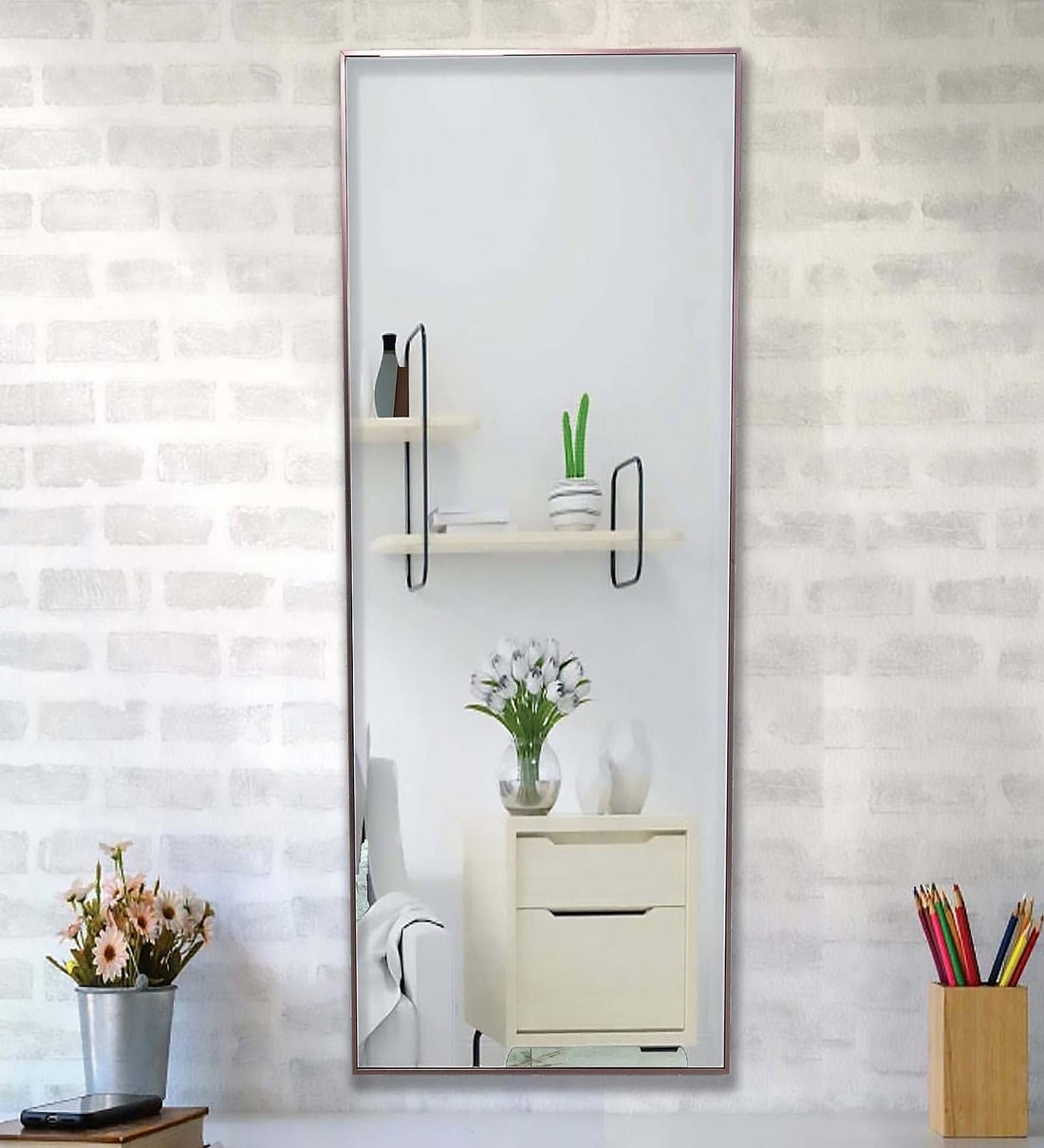 Buy Brown Aluminium Frame Full Length Mirror at 10% OFF by K K Glass ...