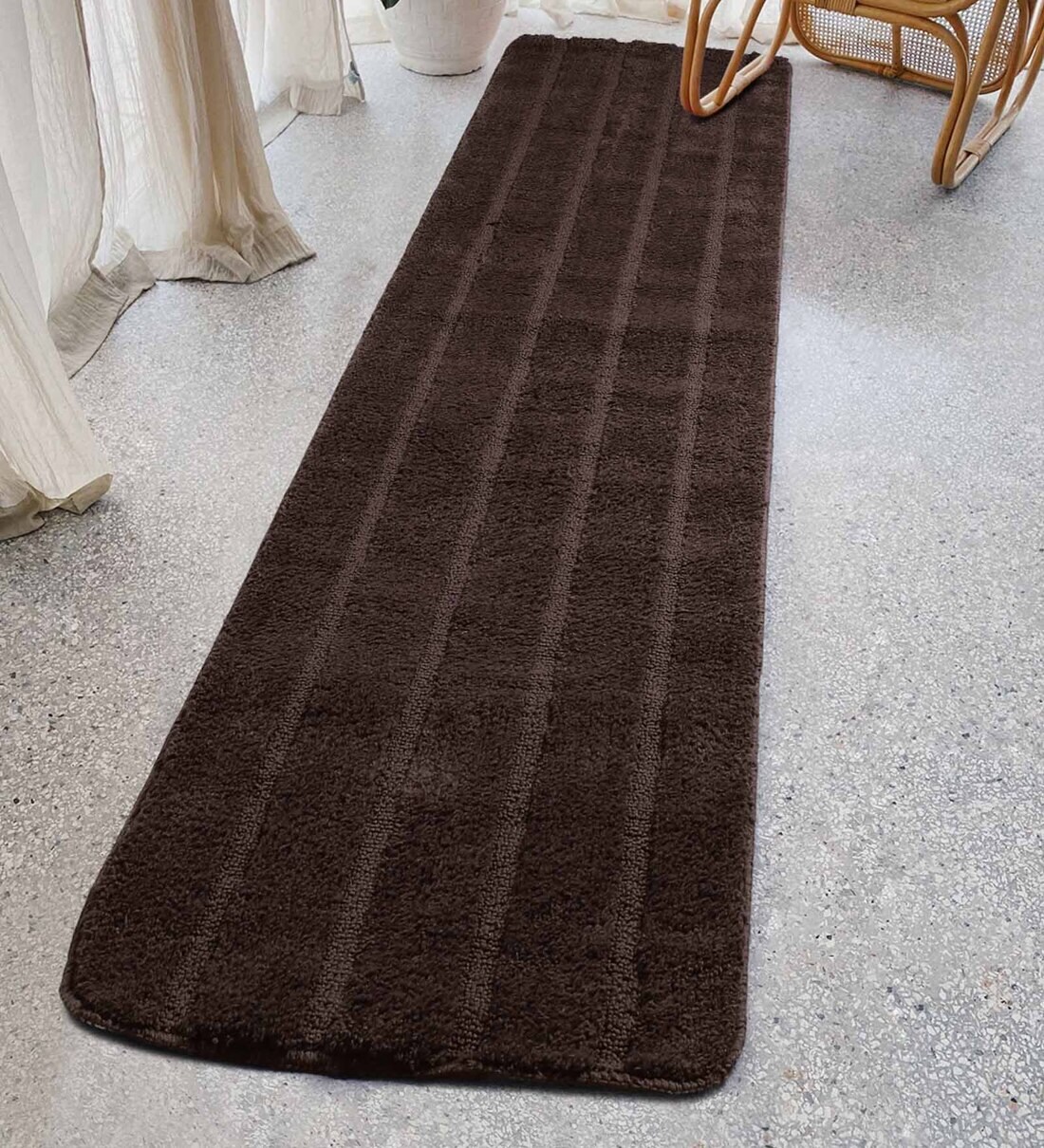Buy Brown Microfibre Solid 6 X 2 Feet Bedside Runner at 50% OFF by ...