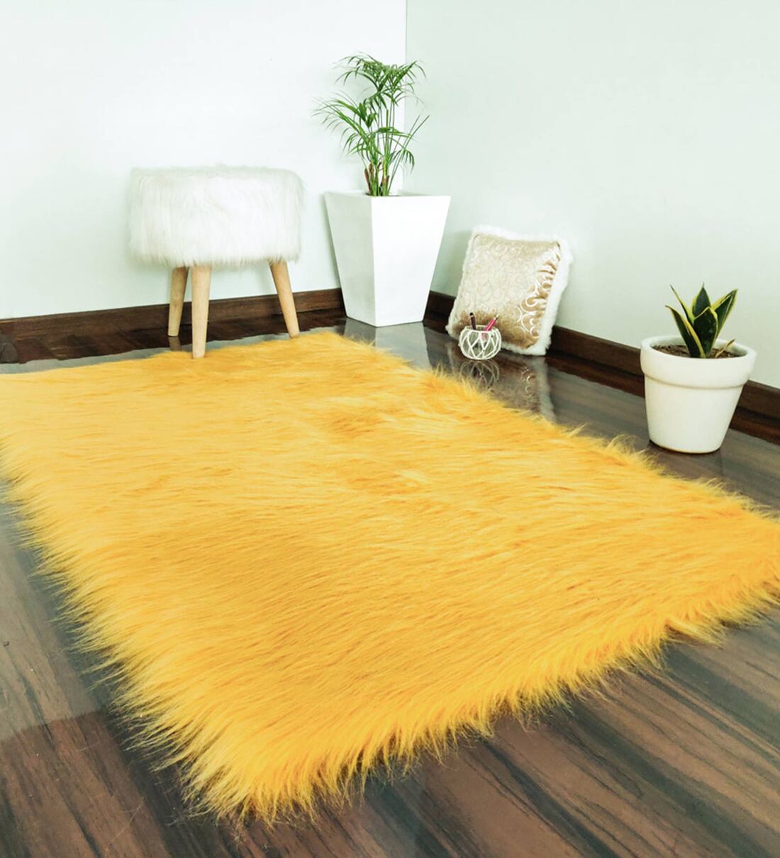 Buy Brown Polyester 5 x 8 Feet Shaggy Carpet by Loomkart Online - 5 ft ...