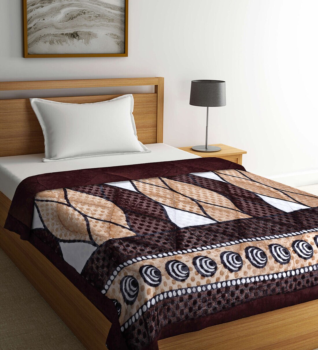 Buy Brown Polyester 950 AC Room Single Bed Quilt by Arrabi at 70% OFF ...