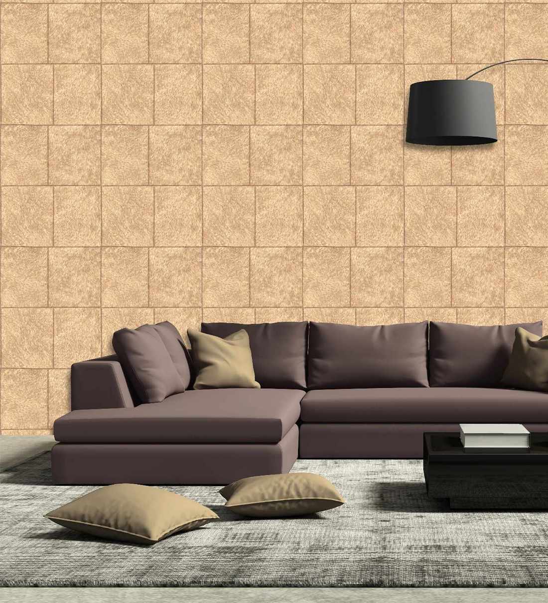 Buy Brown PVC Vinyl Decorative Wallpaper With Texture Pattern by ...